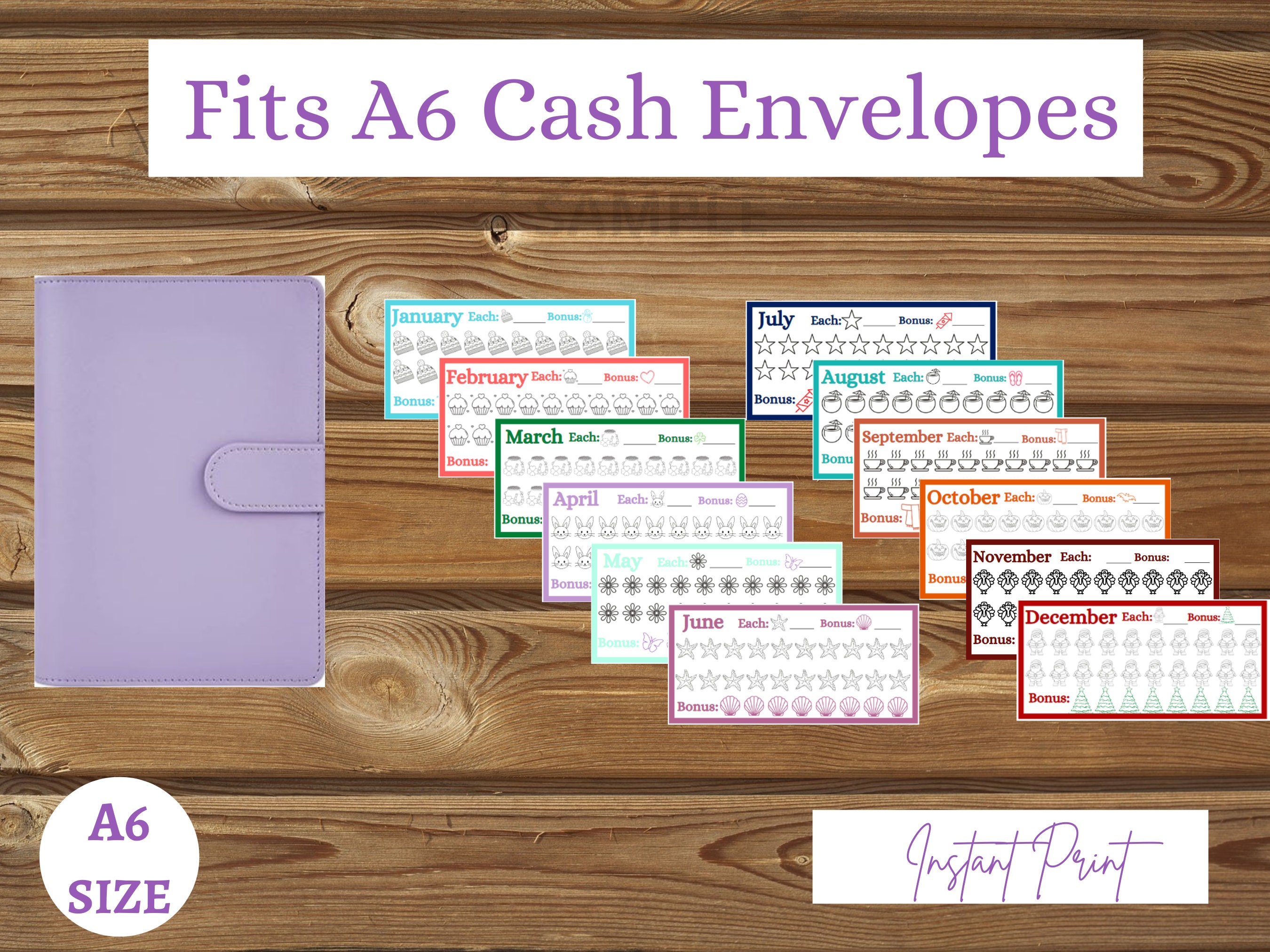 12 Month Savings Challenge Bundle Set Fits A6 Cash Envelopes - Etsy
