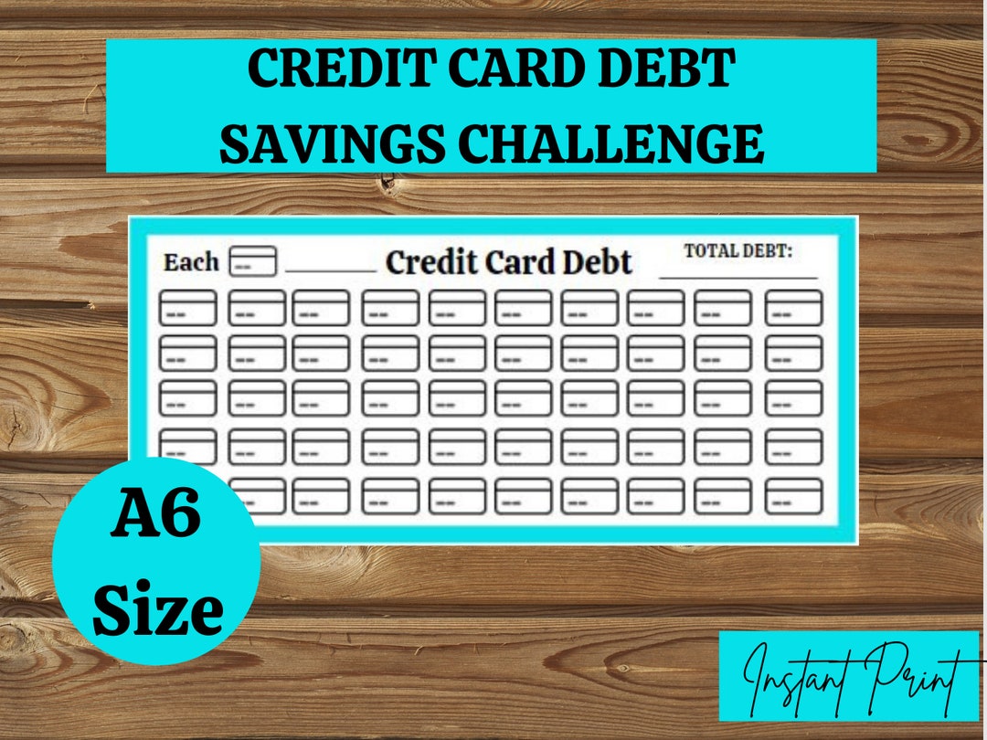 Credit Card Debt Savings Challenge Printable Fits A6 Cash Envelopes ...