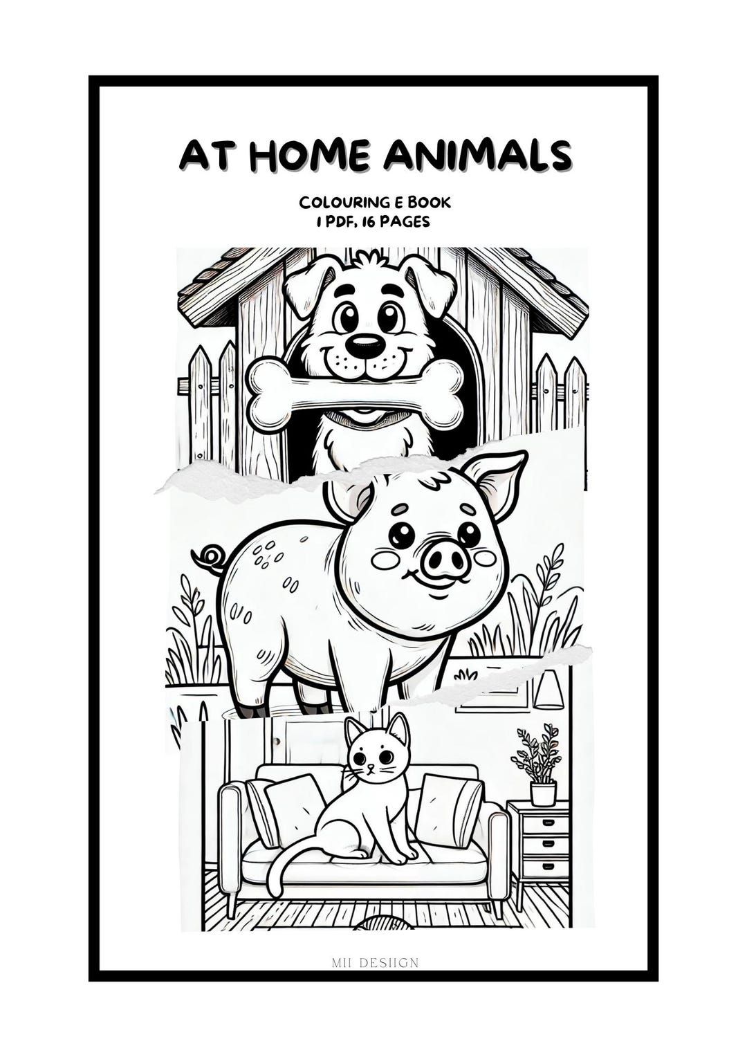 Coloring Pages Kids at Home Animals pets - Etsy