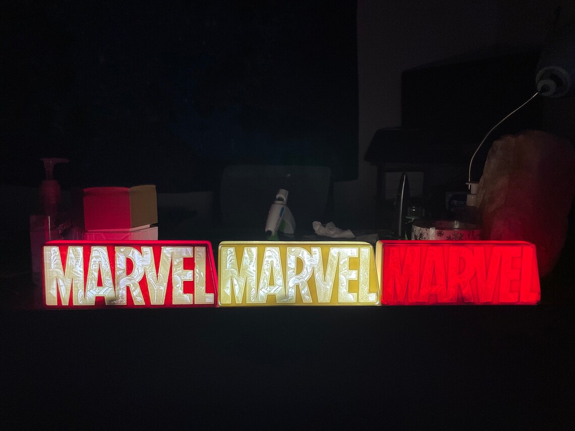 3D printed Marvel Lithophane Light Box | Etsy