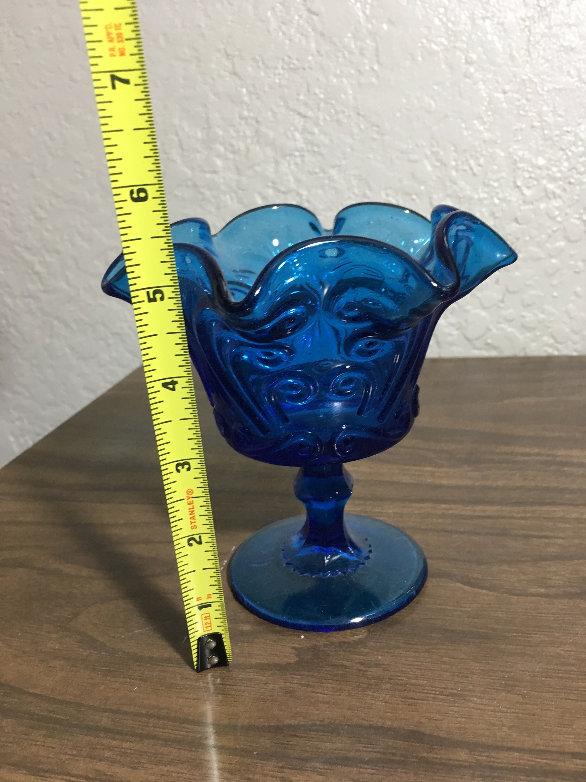 Blue Glass Compote/ Vintage Candy Dish/ Vintage Pedestal - Etsy