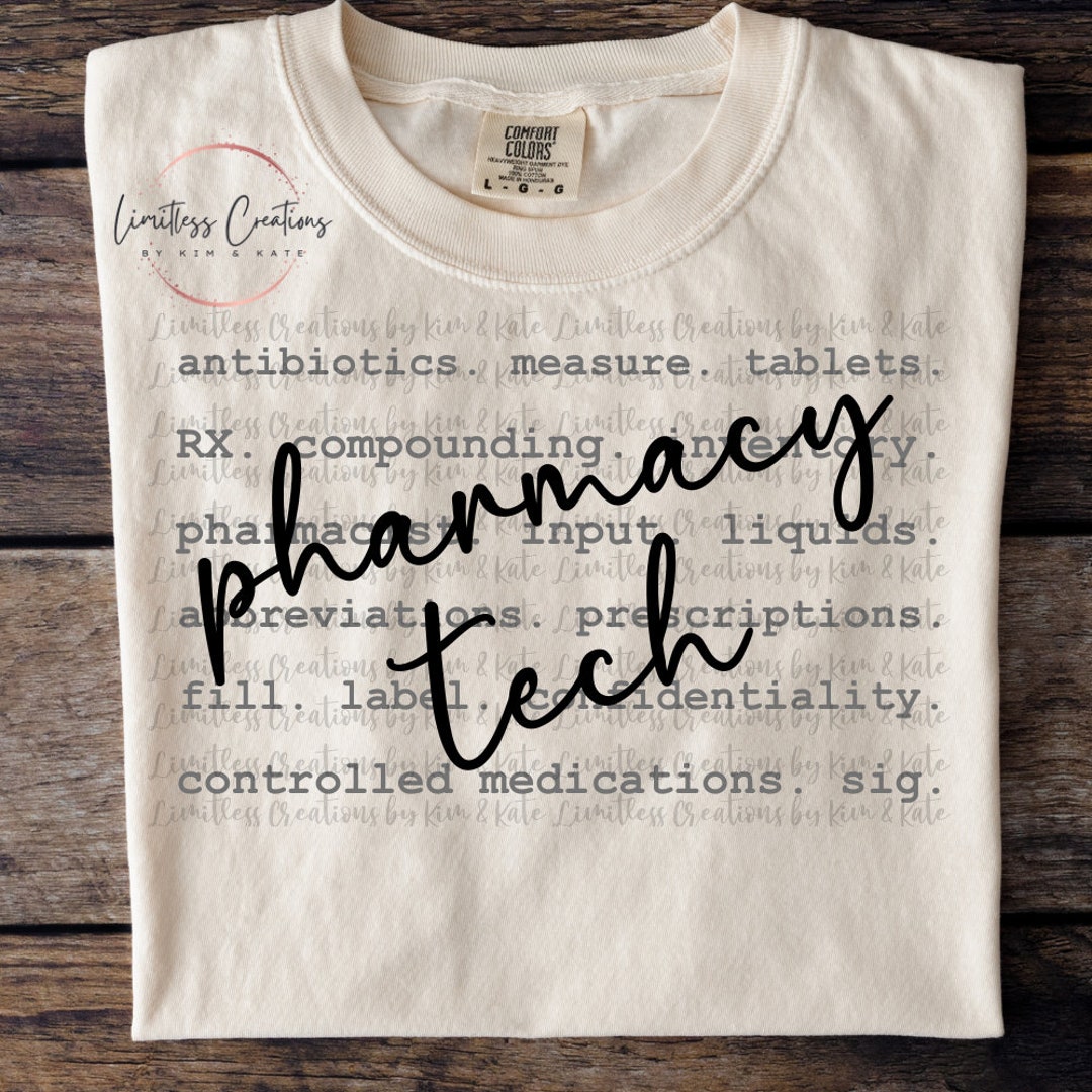 Pharmacy Tech Typography/words PNG - Etsy