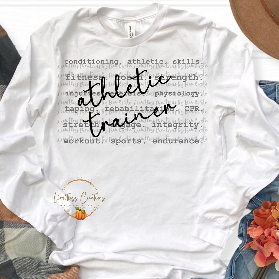 Athletic Trainer Typography/words Customizable PNG - Etsy