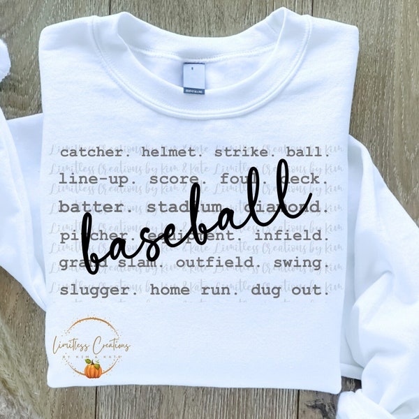 Baseball Words - Etsy