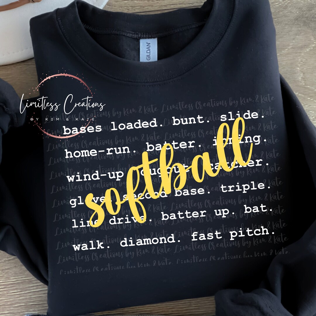 Softball White Words Typography/words PNG - Etsy