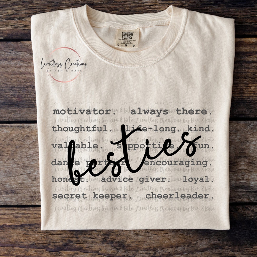 Bestie Typography/words PNG - Etsy
