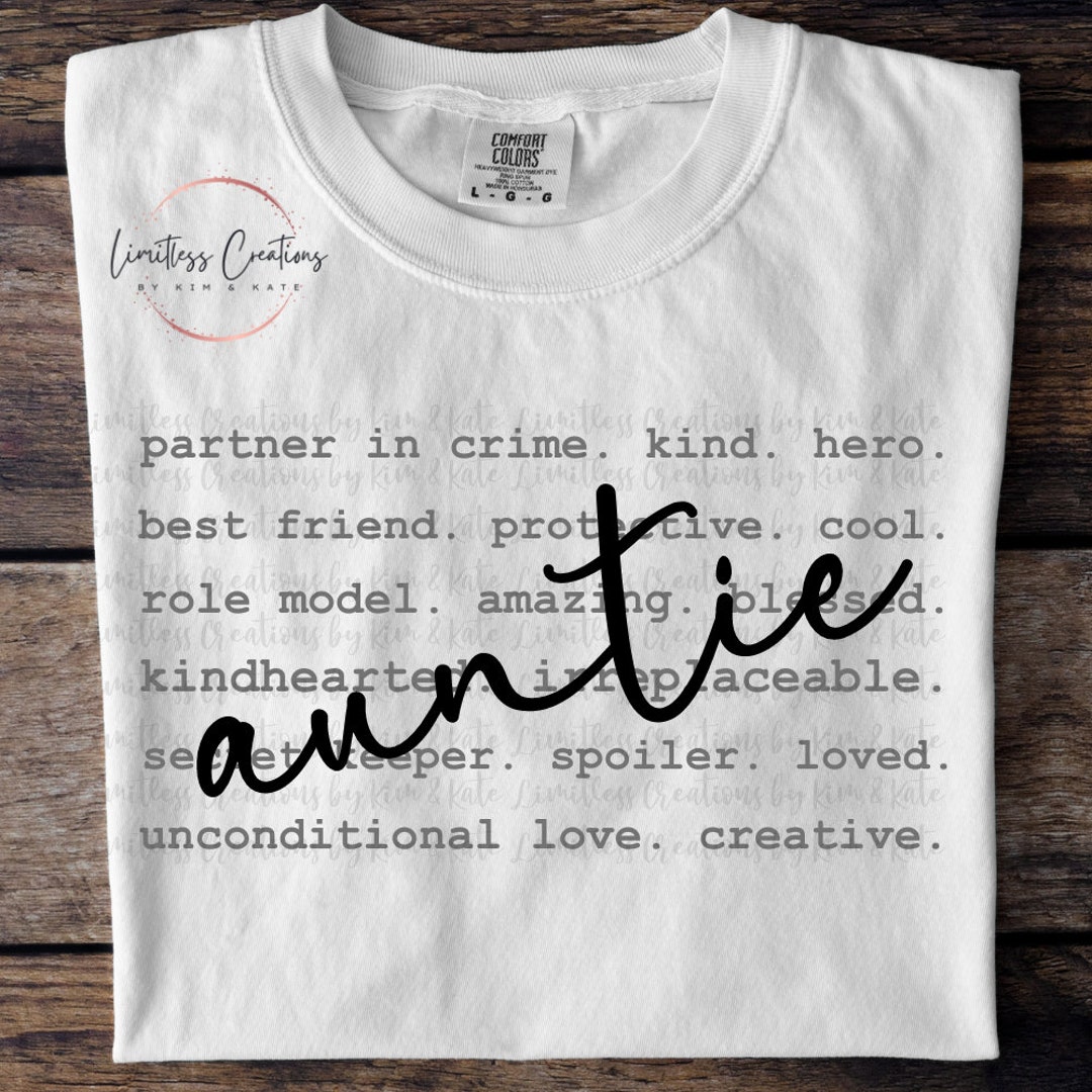 Auntie Typography/words Customizable PNG - Etsy