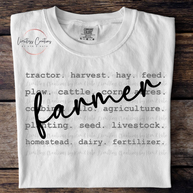 Farmer Typography/words Customizable PNG - Etsy