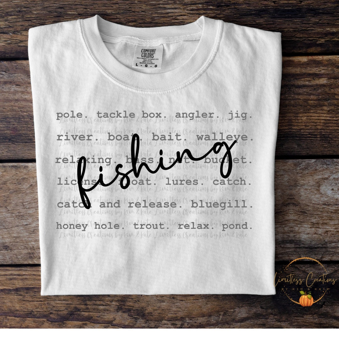 Fishing Typography/words Customizable PNG - Etsy