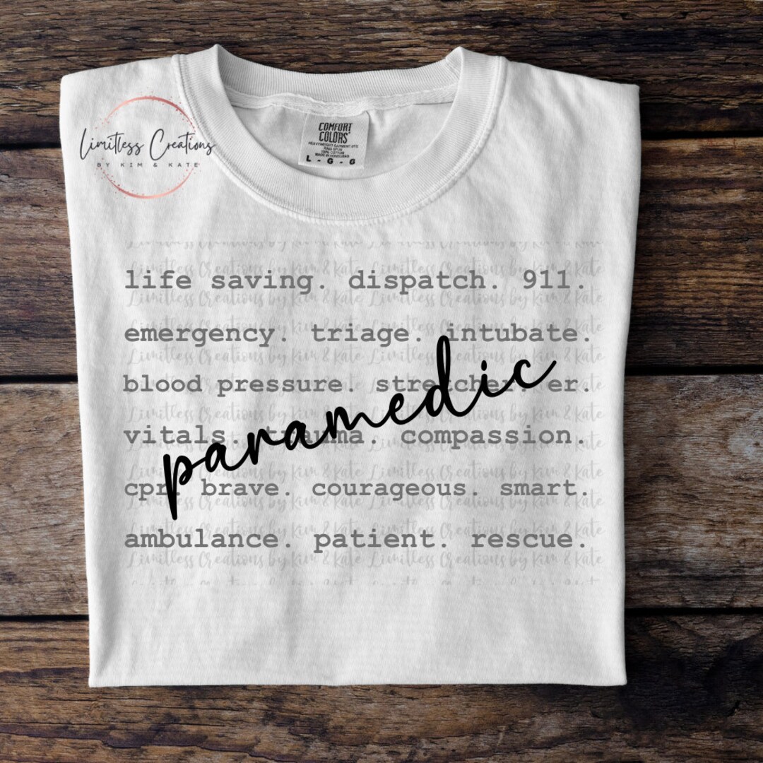 Paramedic Typography/words Customizable PNG - Etsy