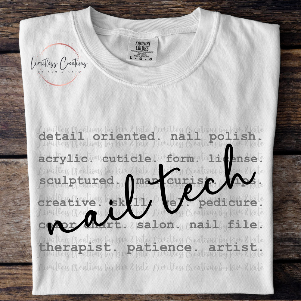Nail Tech Typography/words PNG Digital Download - Etsy