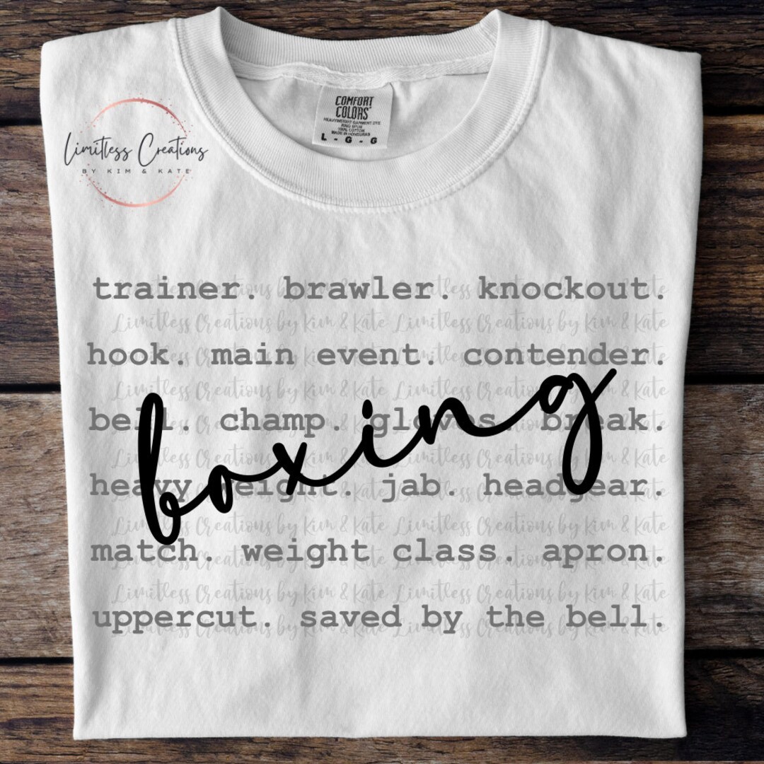 Boxing Typography/words Customizable PNG - Etsy