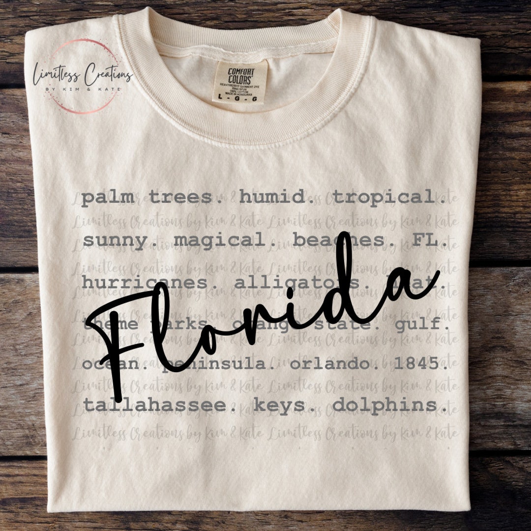 State FL Typography/words Customizable PNG - Etsy
