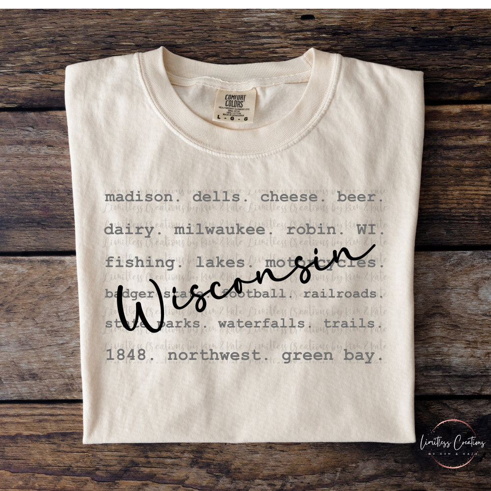 State WI Typography/words Customizable PNG - Etsy