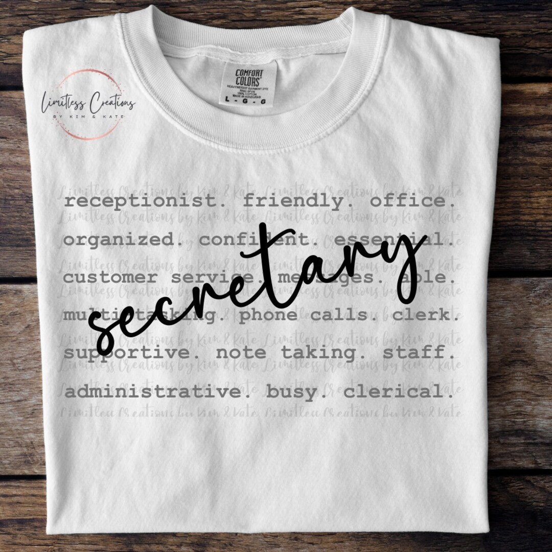 Secretary Typography/words Customizable PNG - Etsy