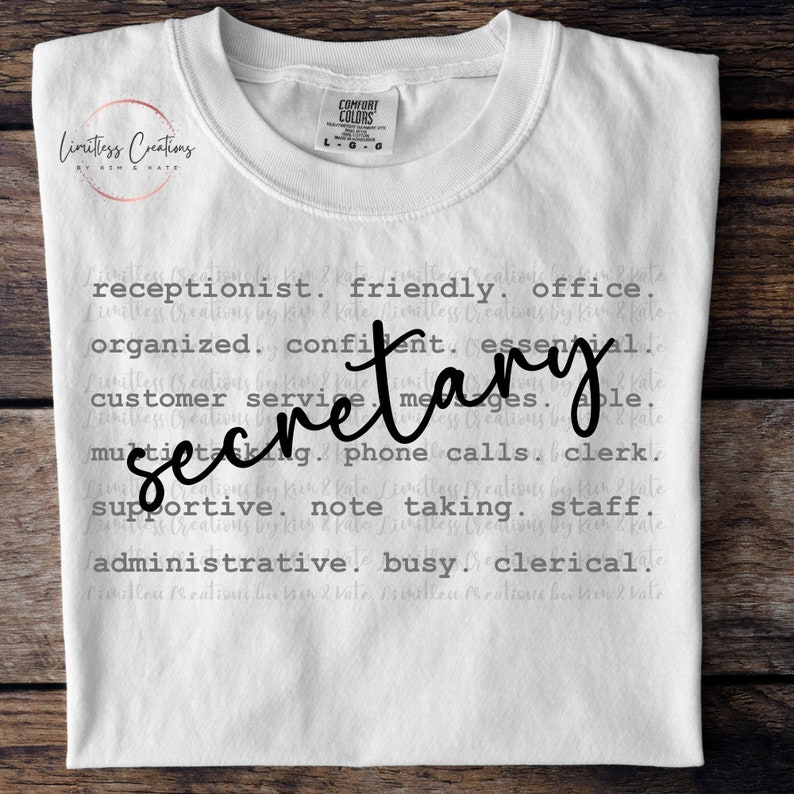 Secretary Typography/words Customizable PNG - Etsy