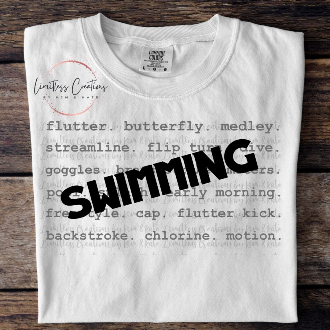 Swimming Bold Typography/words Customizable PNG - Etsy