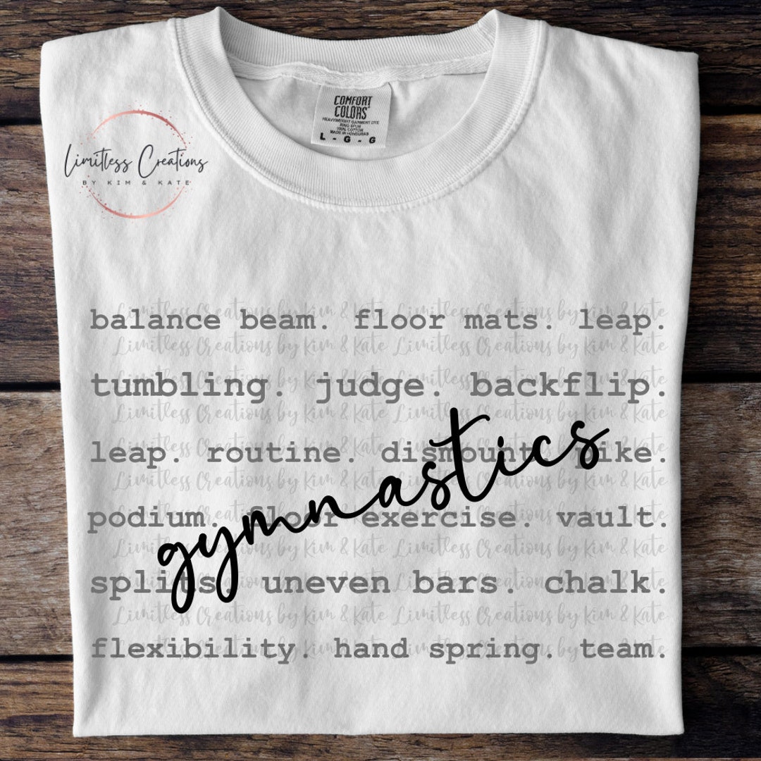 Gymnastics Typography/words PNG - Etsy