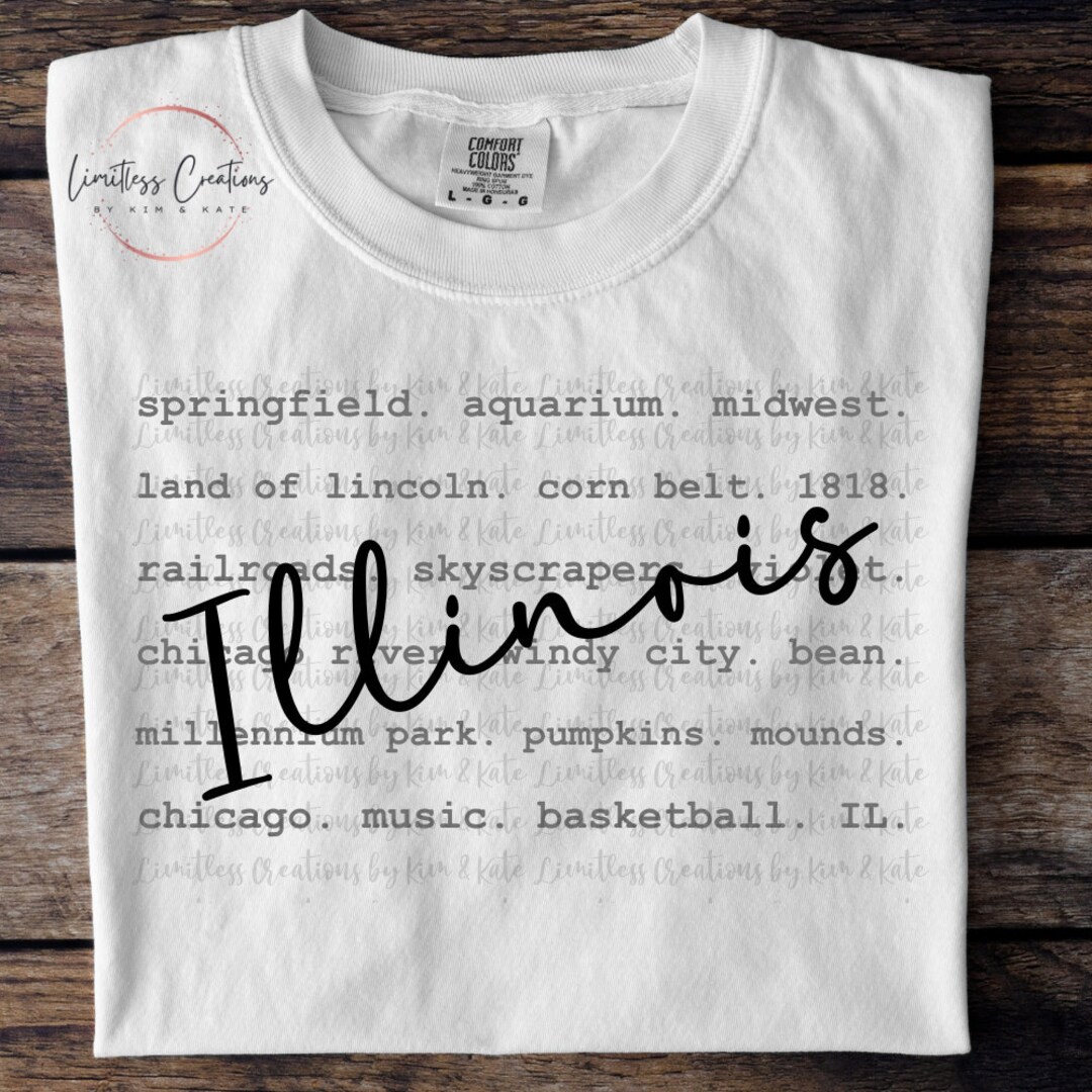 State IL Typography/words Customizable PNG - Etsy
