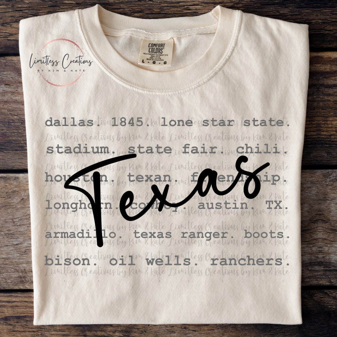 Texas State Typography/words PNG - Etsy