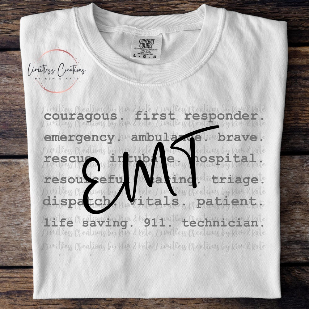 EMT Typography/words Customizable PNG - Etsy