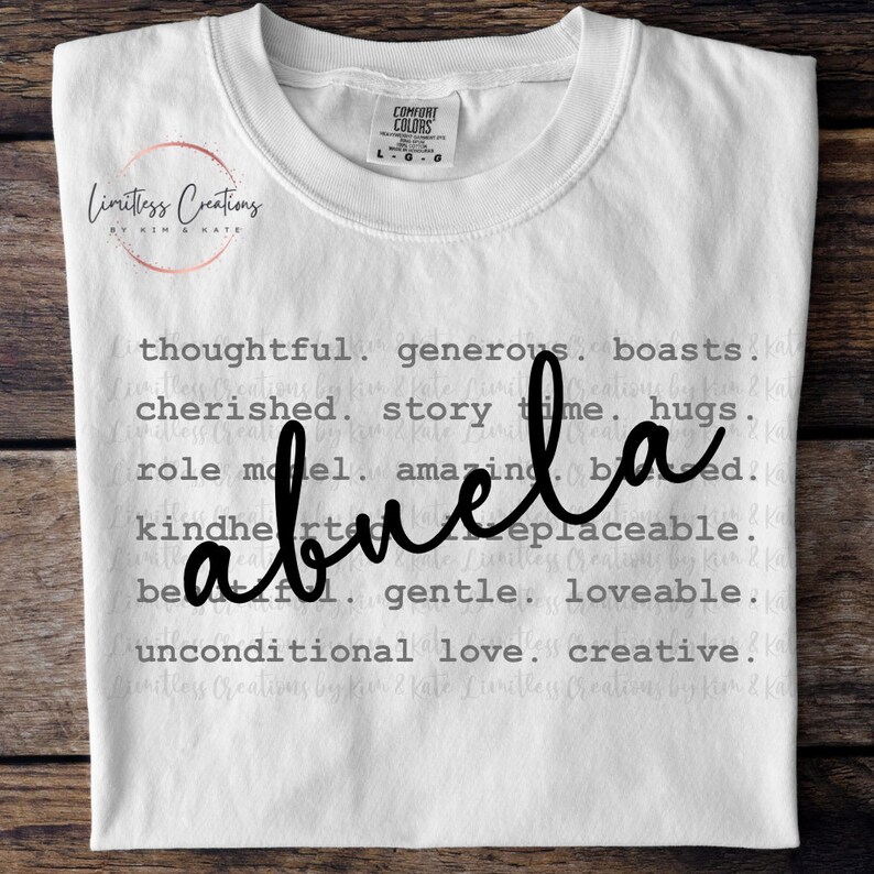 Abuela Typography/words Customizable PNG - Etsy