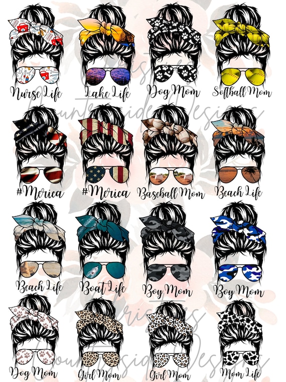 Messy Bun Bundle PNG Downloadable Digital Files - Etsy