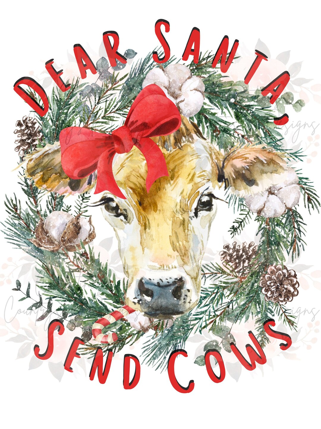 Dear Santa Send Cows PNG Digital Download File - Etsy