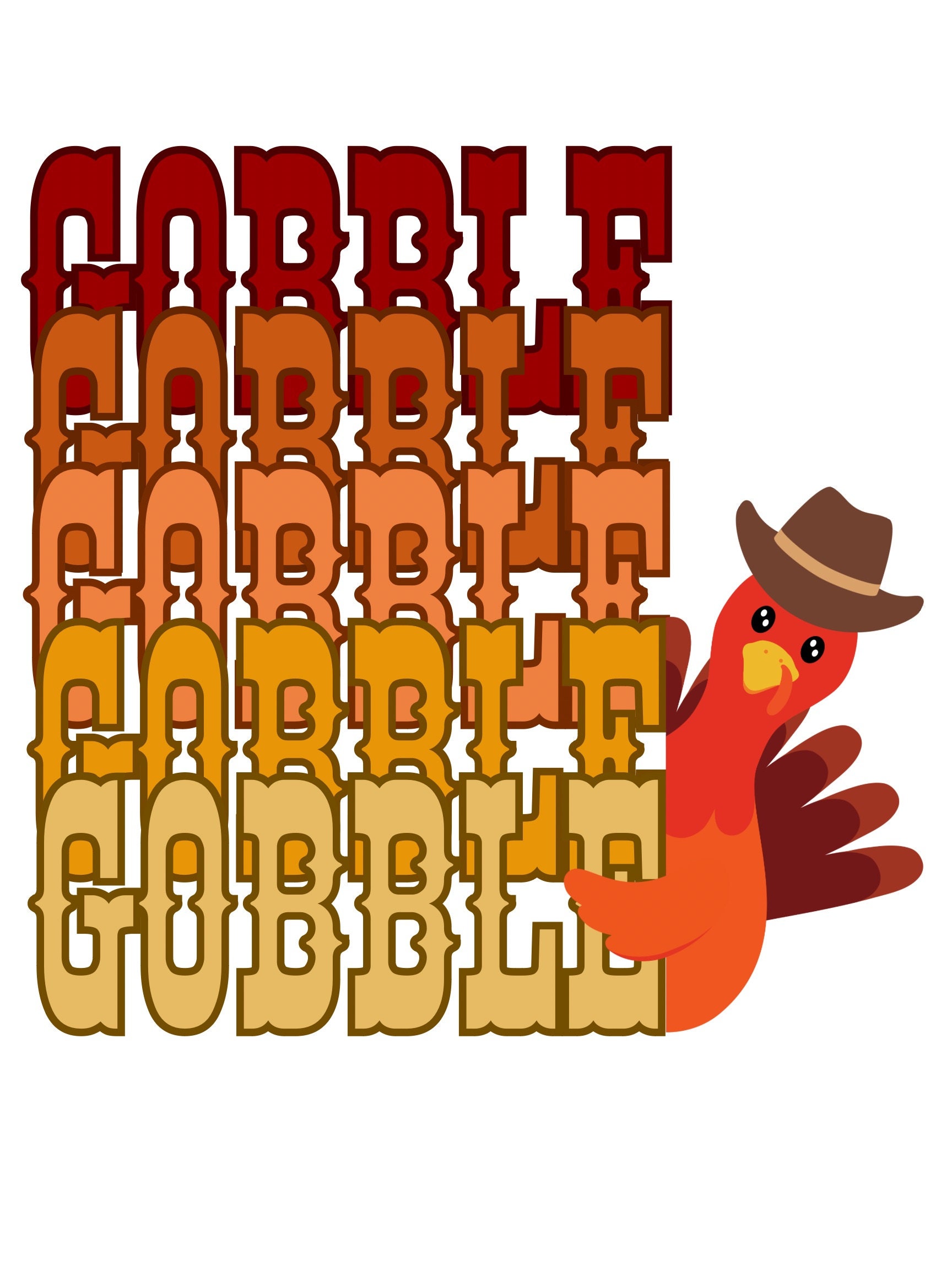 Gobble Gobble Gobble Turkey PNG Digital Download File - Etsy
