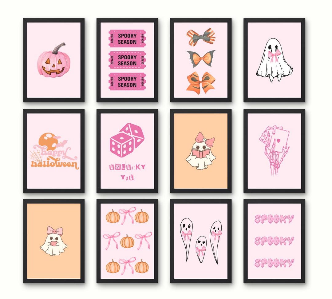 Pink Halloween Art Prints, Spooky Coquette Decor (digital Download) - Etsy