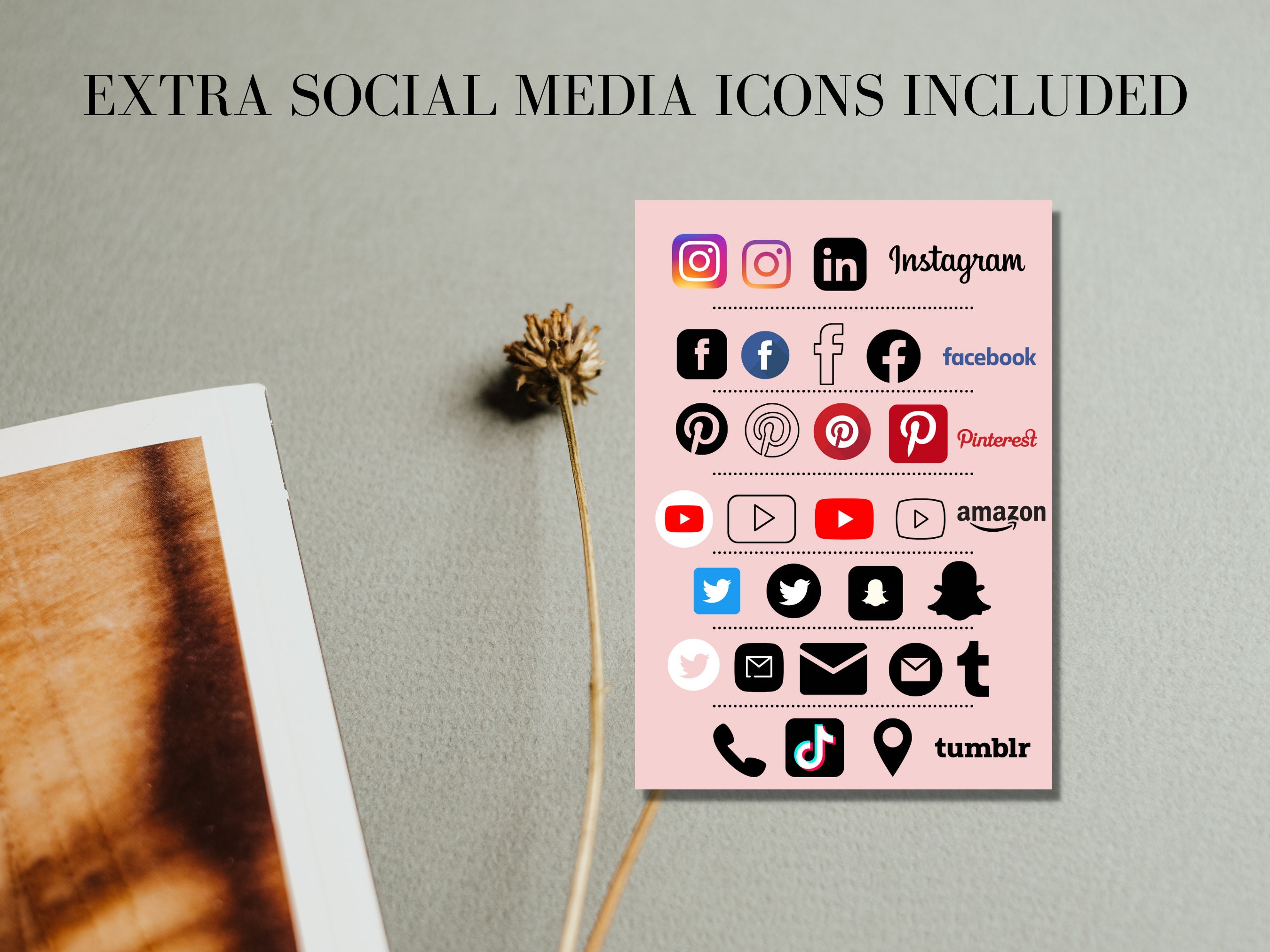 Social Media Sign Template Cv Template Professional Social - Etsy