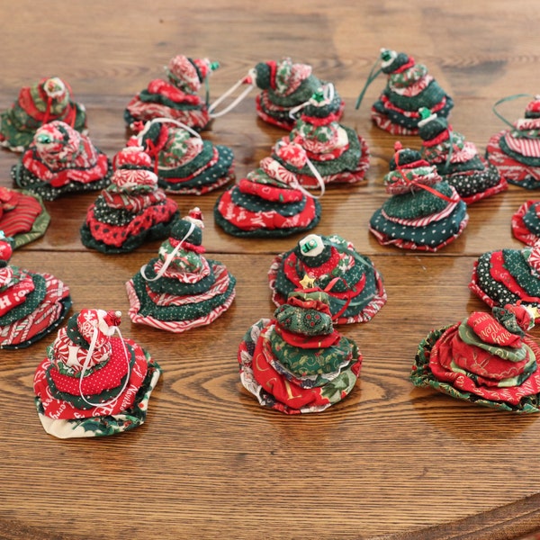 Fabric Christmas Tree Ornaments - Etsy