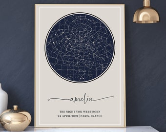 Star Map by Date | Etsy UK
