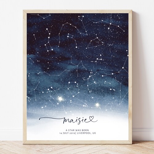 Custom Star Map by Date Night Sky Print Anniversary Gift for - Etsy