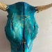 Hand Painted Turquoise Cow Skull With Gold Veins/matrix - Etsy