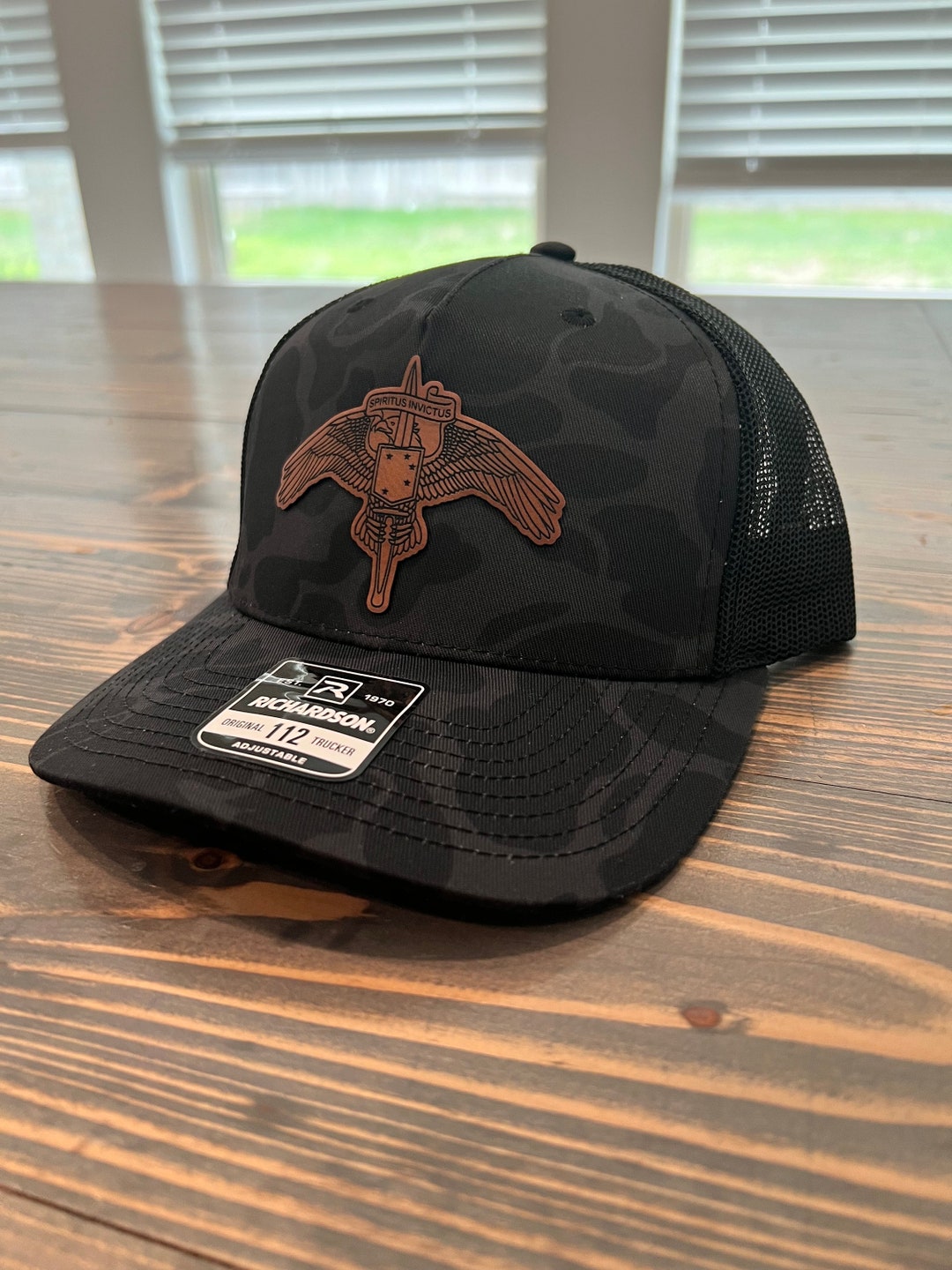 USMC MARSOC Leather Patch Hat | Richardson Mesh Back, Salty Vet - Etsy