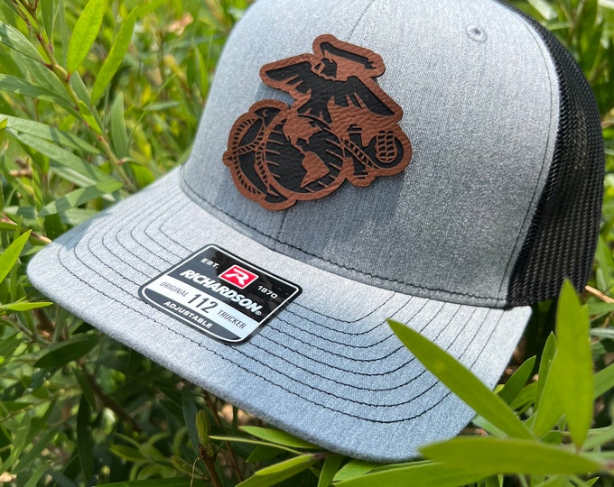 USMC HMLA 469 Leather Hat Patch Richardson Hat Mesh Back Snap Back ...