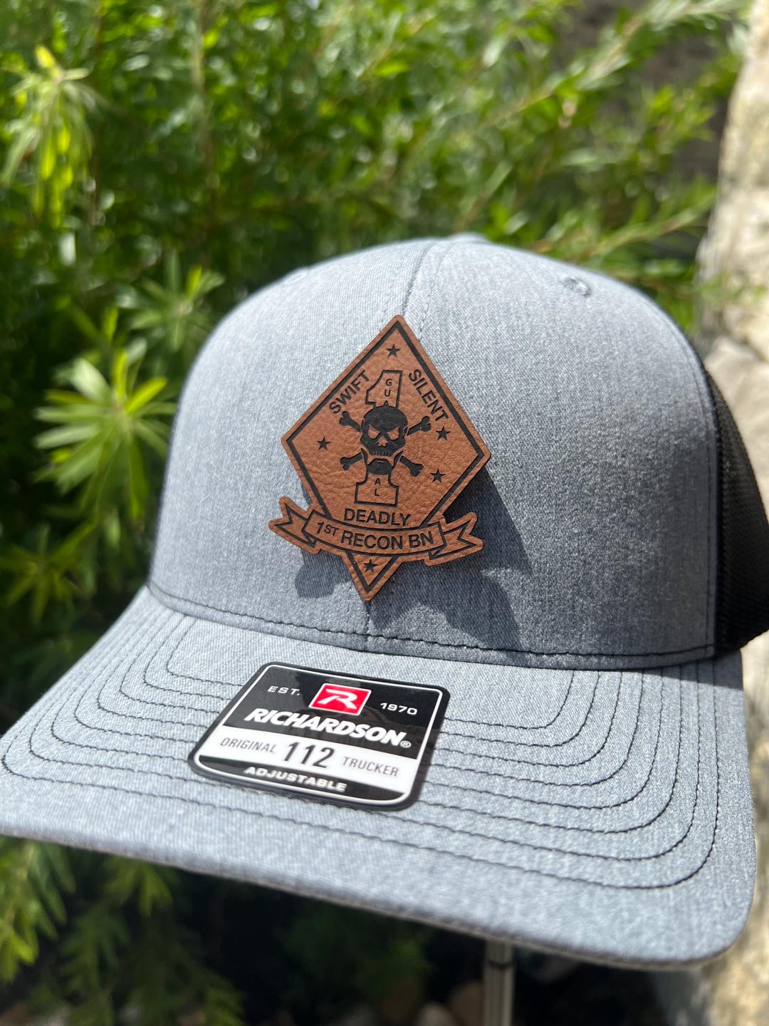 USMC 1st Recon Battalion Leather Patch Richardson 112 Trucker Hat - Etsy