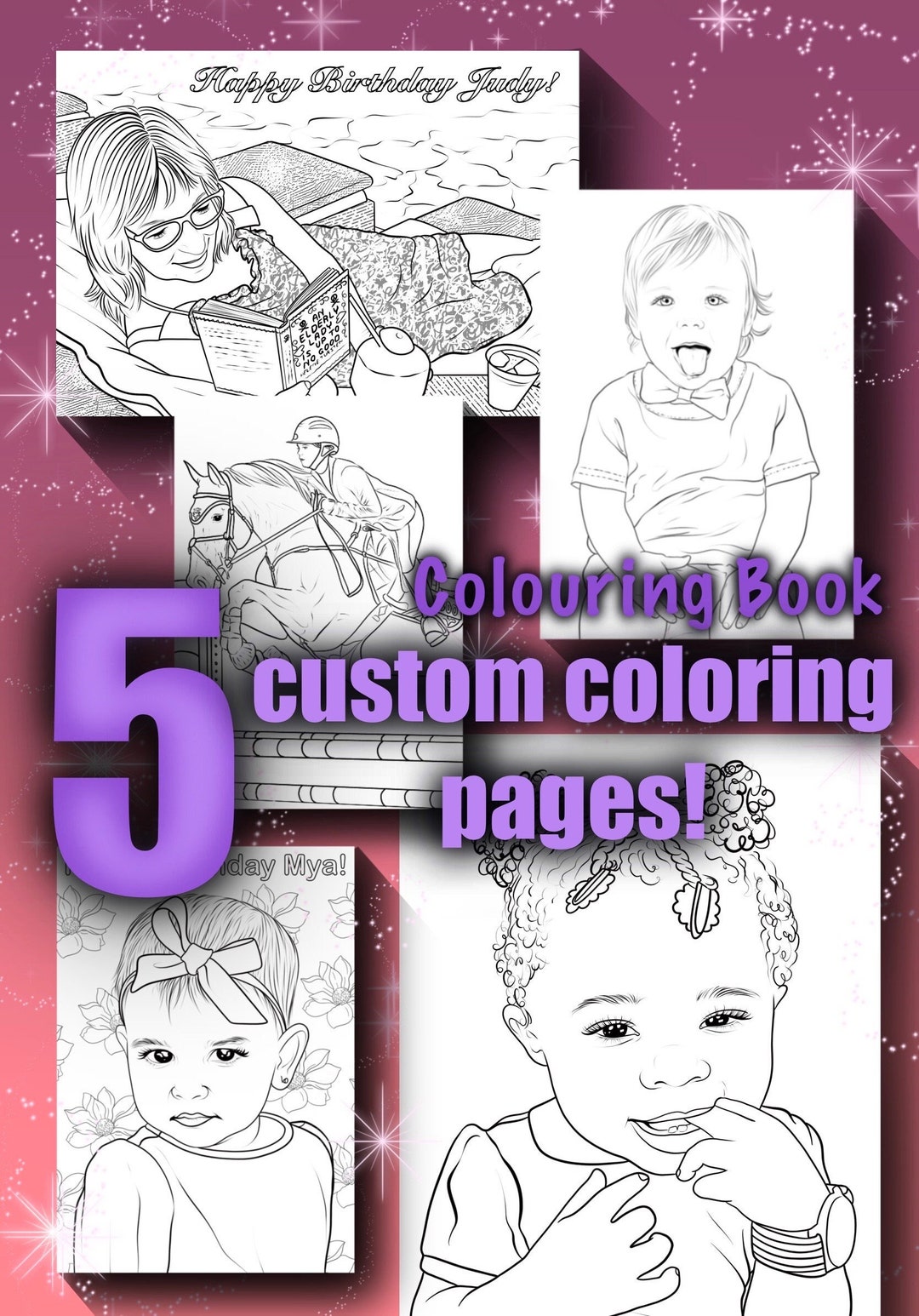 Your Own Custom Coloring Mini Book ~ High Quality ~ 5 Personalized ...