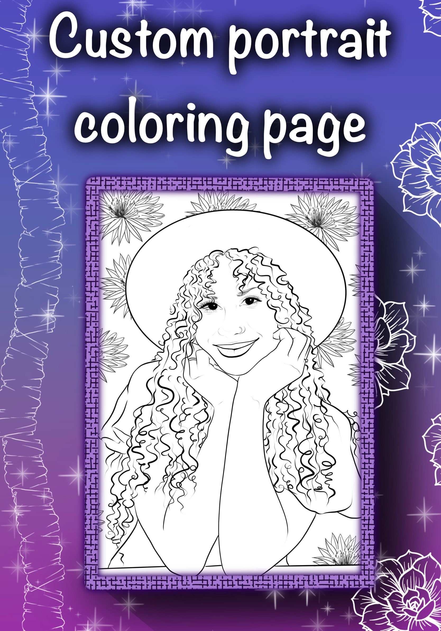 Portrait personnalisé de haute qualité à colorier - Coloriage ...