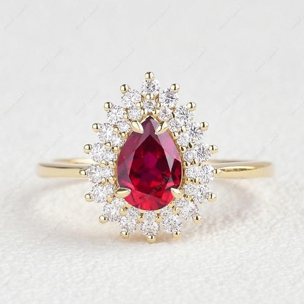 Pear Cut Ruby - Etsy