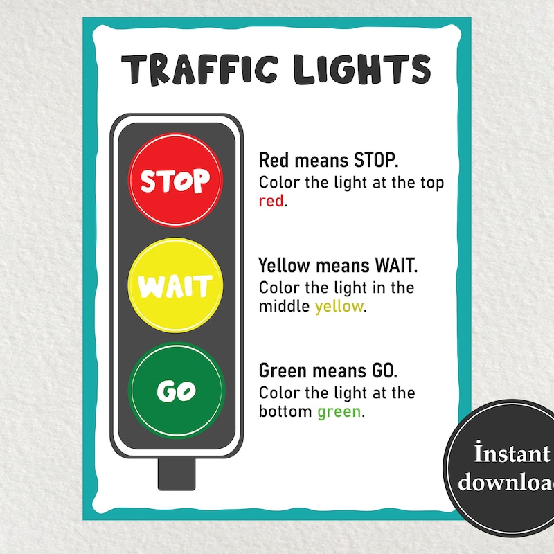 Stop Light Behavior Chart - Etsy