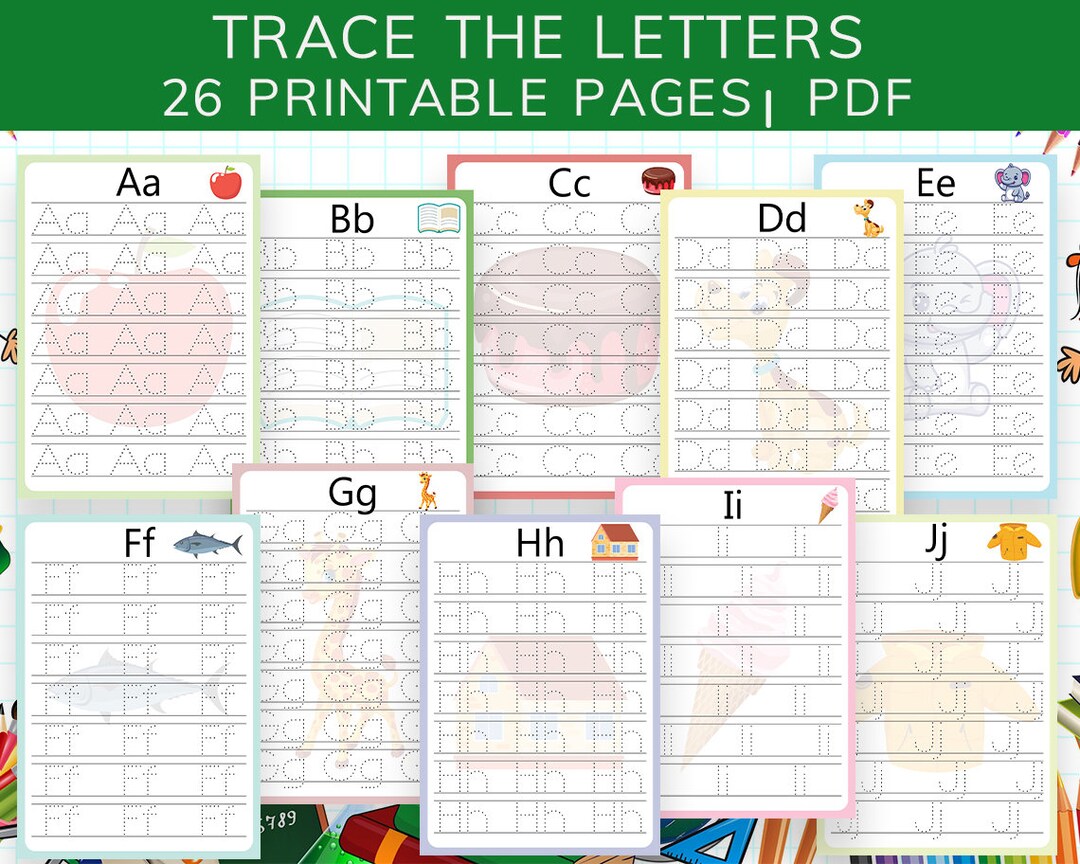Alphabet Tracing Worksheets, ABC Letter Tracing, Alphabet Activity ...
