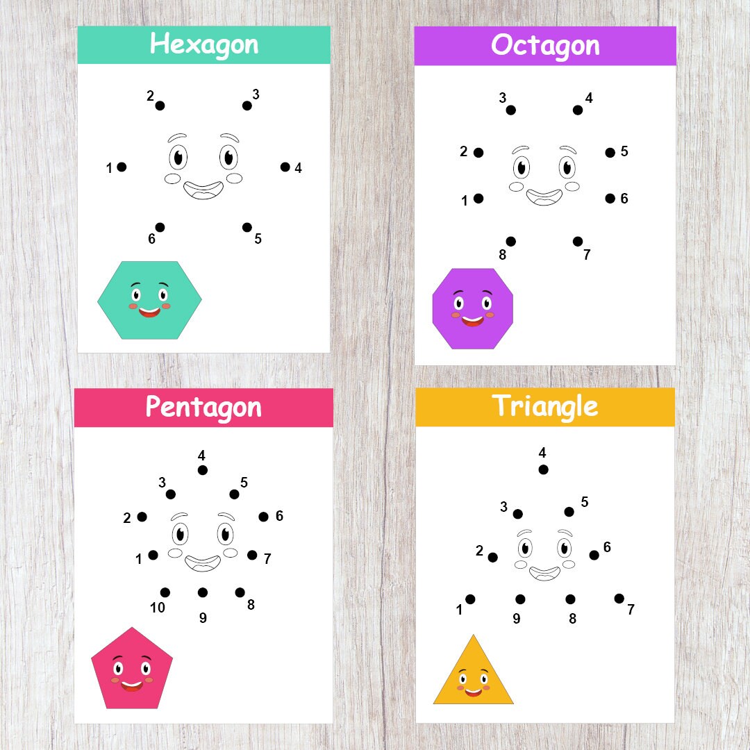 Dot to Dot Book for Kids PDF, Dot to Dot Book With Shapes, Dot to Dot ...