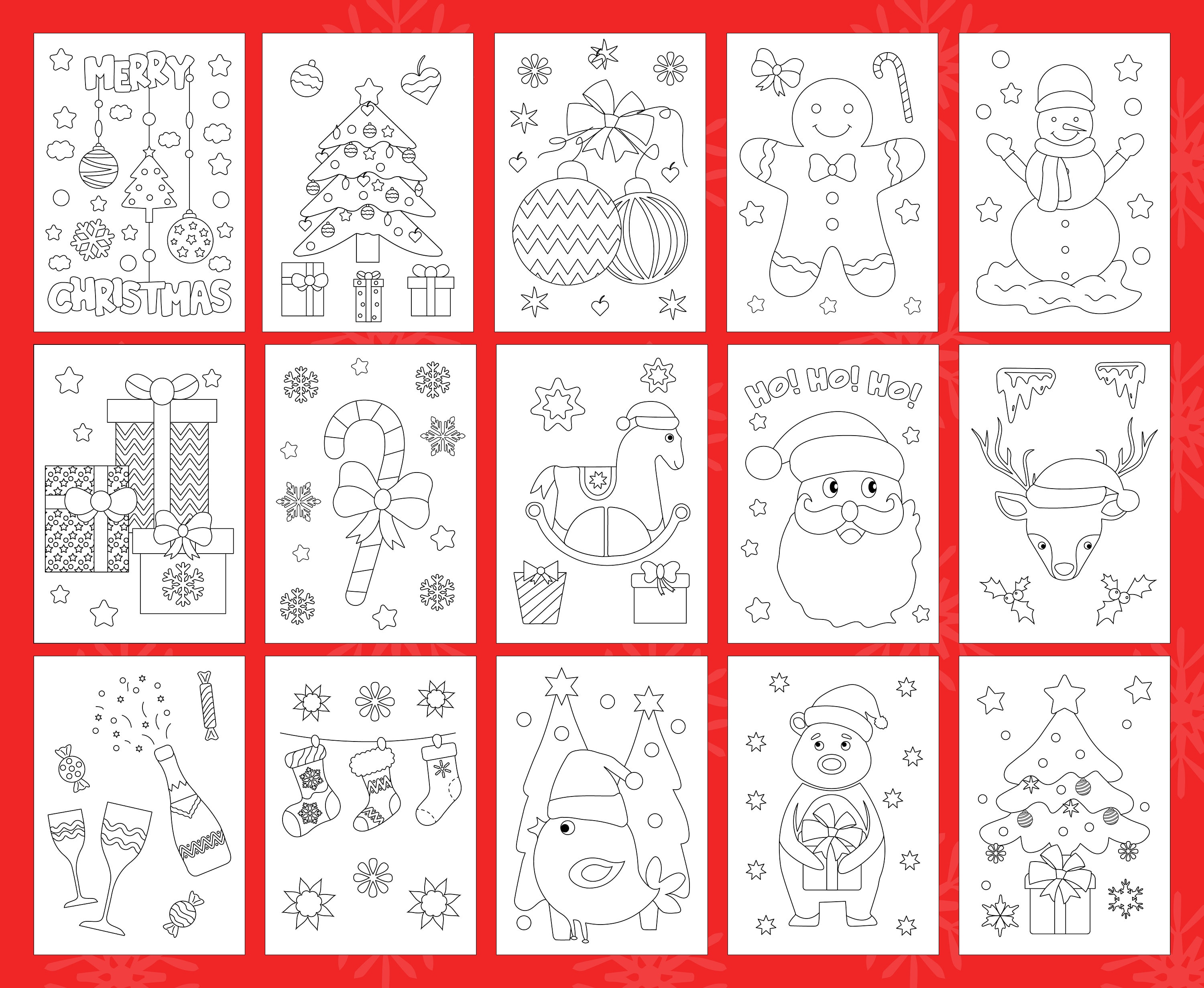 50 Christmas Coloring Pages Christmas Coloring Book - Etsy