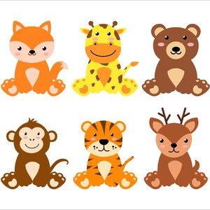 Cute Animals Clipart, Set of Animals Svg, Nursery Animal Clipart ...