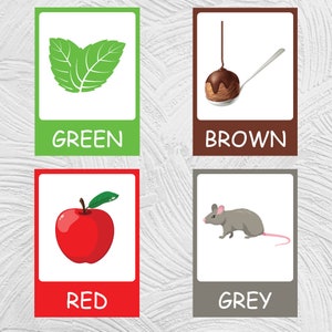 Printable Colour Flash Cards, Color Learning Cards, Preschool ...