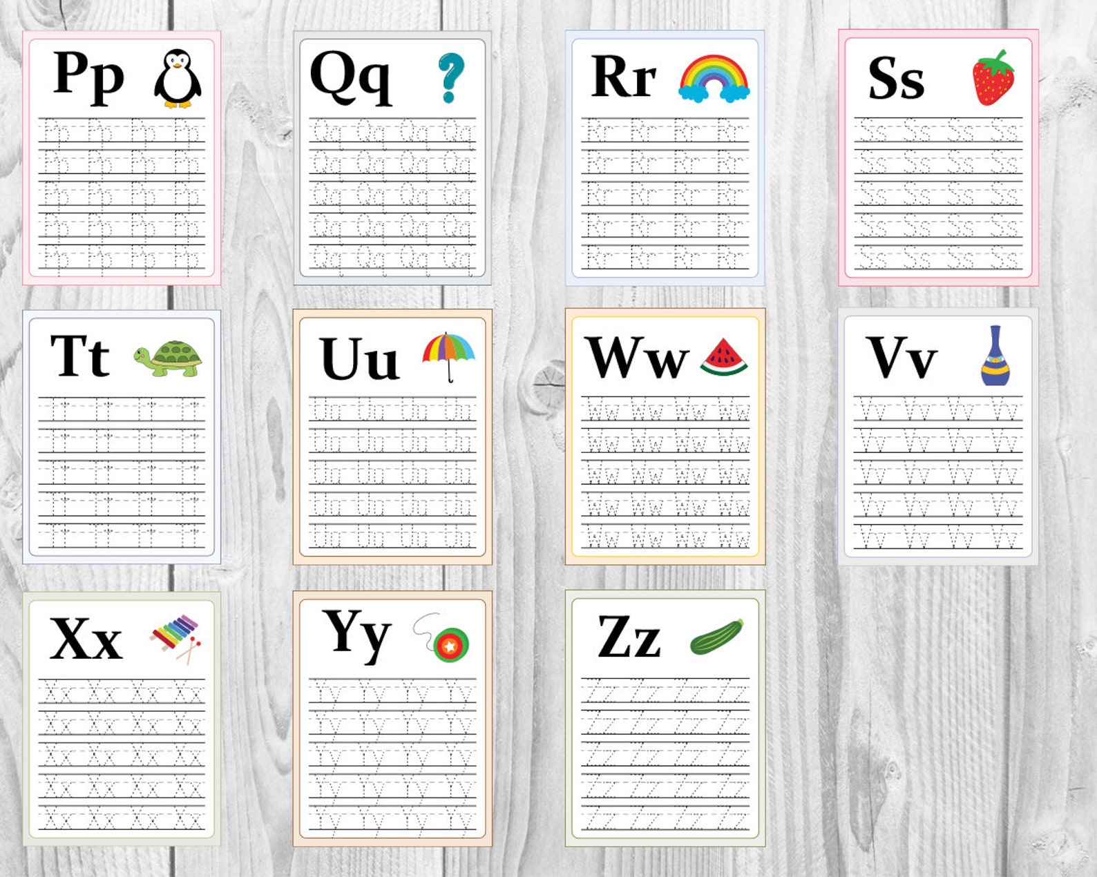 Alphabet Flashcards, ABC Flashcards, Alphabet Tracing Worksheet ...