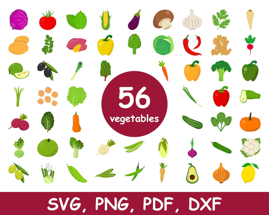 Vegetable SVG Bundle, Vegetables SVG, Vegetable Clip Art, Vegetable ...
