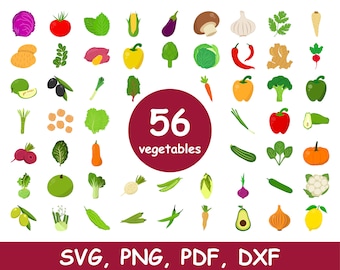 Vegetable SVG Bundle, Vegetables SVG, Vegetable Clip Art, Vegetable ...